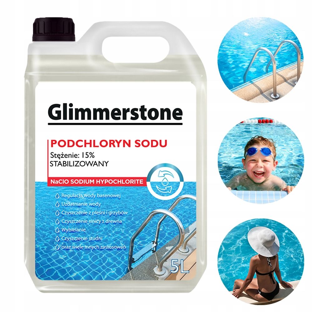 PODCHLORYN SODU STABILIZOWANY 15% CHLOR W PŁYNIE DO BASENU STUDNI JAKOŚ ...