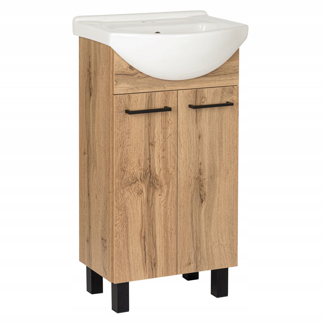 Szafka łazienkowa z umywalką stojąca pod umywalkę dąb wotan loft 45 cm ...