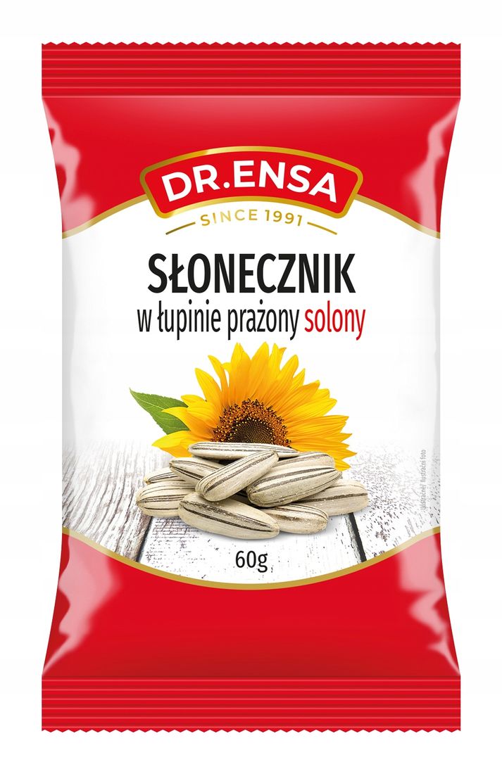 SŁONECZNIK PRAŻONY, SOLONY W ŁUPINIE 60 g | Dr. Ensa – 216363536 - ERLI.pl