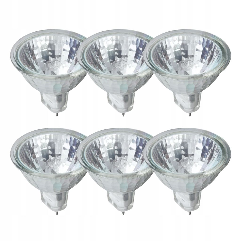 6x HALOGEN REFLEKTOR ŻARÓWKA HALOGENOWA GU5.3 35W MR16 50mm 230V CIEPŁA ...