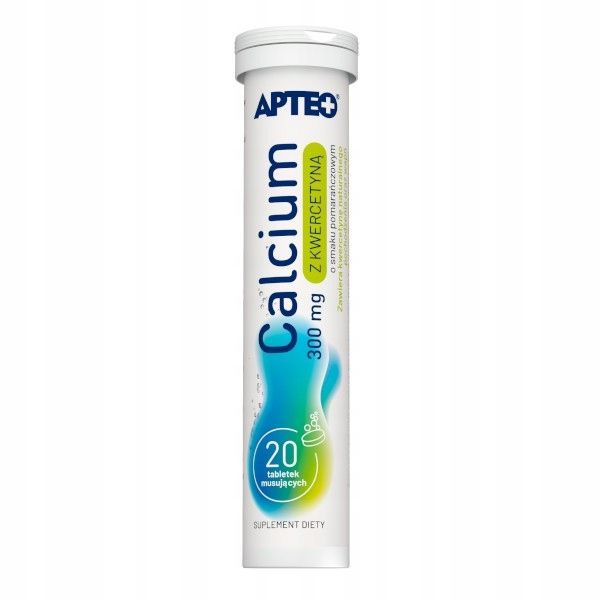 APTEO CALCIUM 300 MG Z KWERCETYNA SMAK POM. TABLETKI MUSUJĄCE 20 SZT ...