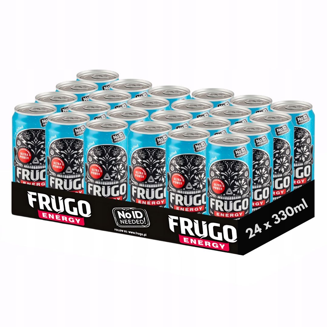 FRUGO ENERGY gazowany napój energetyzujący o smaku mango 330 ml x 24 ...