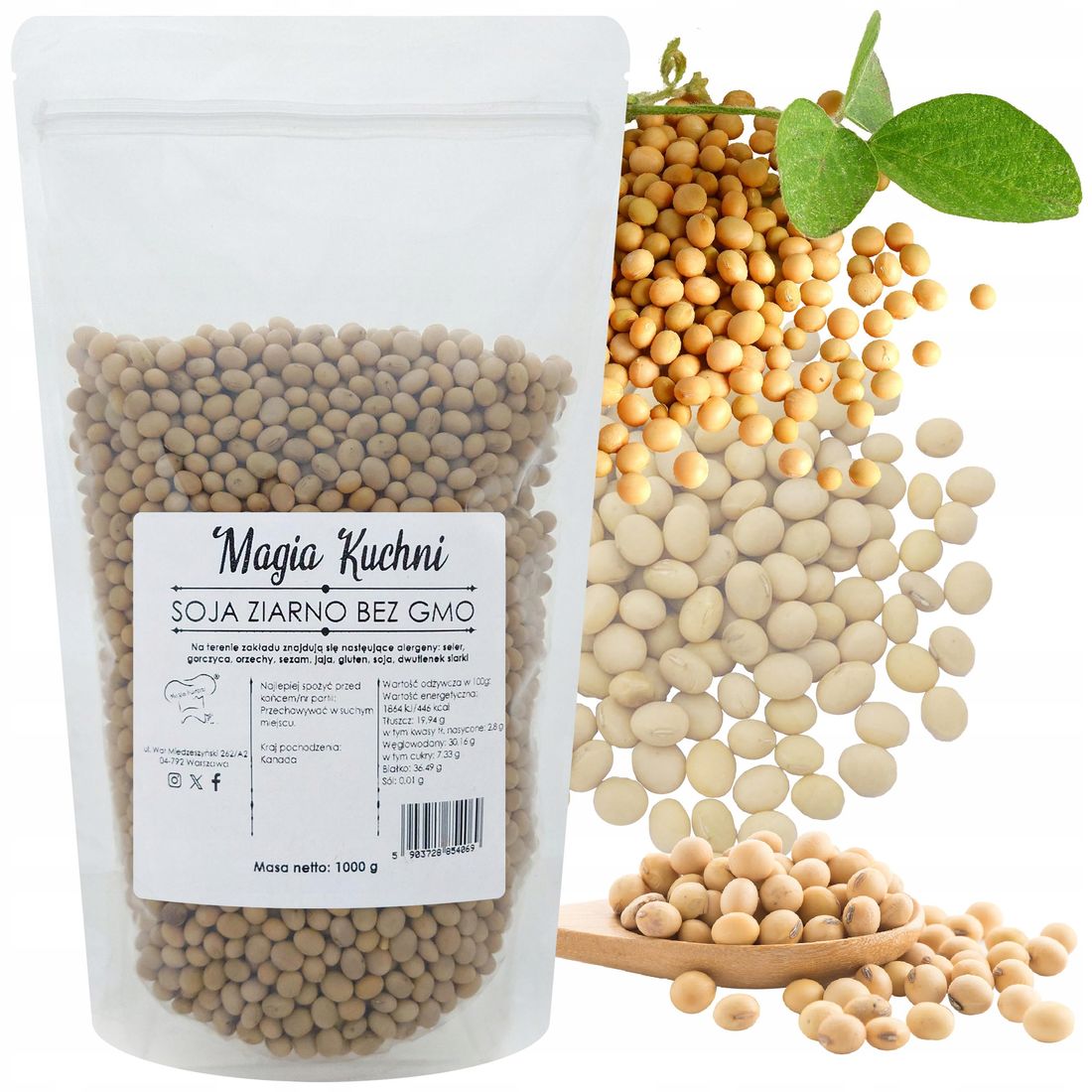 Soja ZIARNO 1kg NATURALNA bez GMO – 217344384 - ERLI.pl