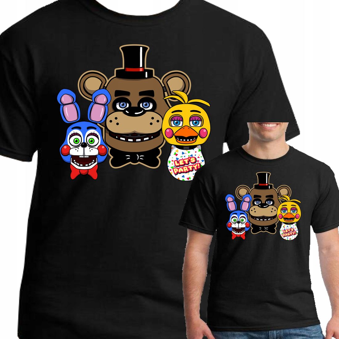 KOSZULKA FIVE NIGHTS FREDDYS FNAF L CZARNA 3009 – 217741632 - ERLI.pl