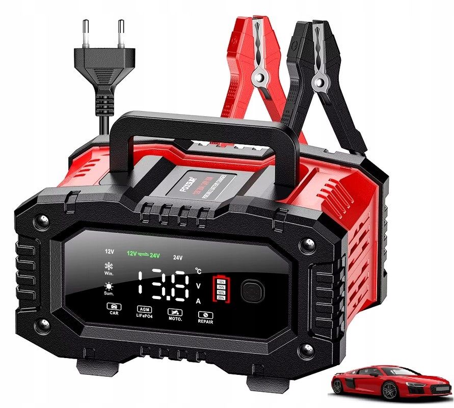 Prostownik Samochodowy do Akumulatorów z Rozruchem 12V 24V 20A AGM ...