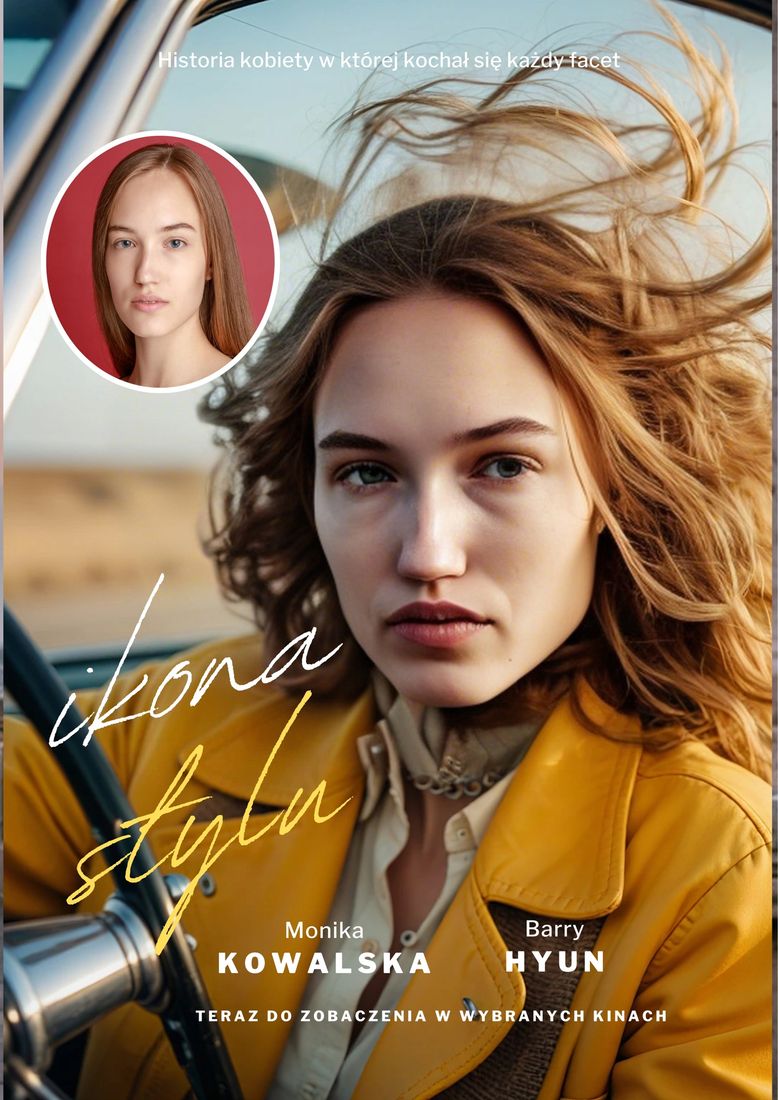 Plakat Filmowy Personalizowany z Twoja Twarzą dla Niej "Ikona Stylu" A1 ...