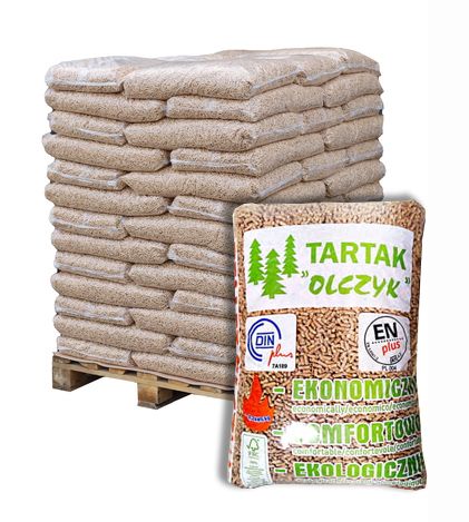 OLCZYK PELLET DRZEWNY 6 MM PALETA PELET 975KG 65 OPAKOWAŃ CERTYFIKOWANY ...
