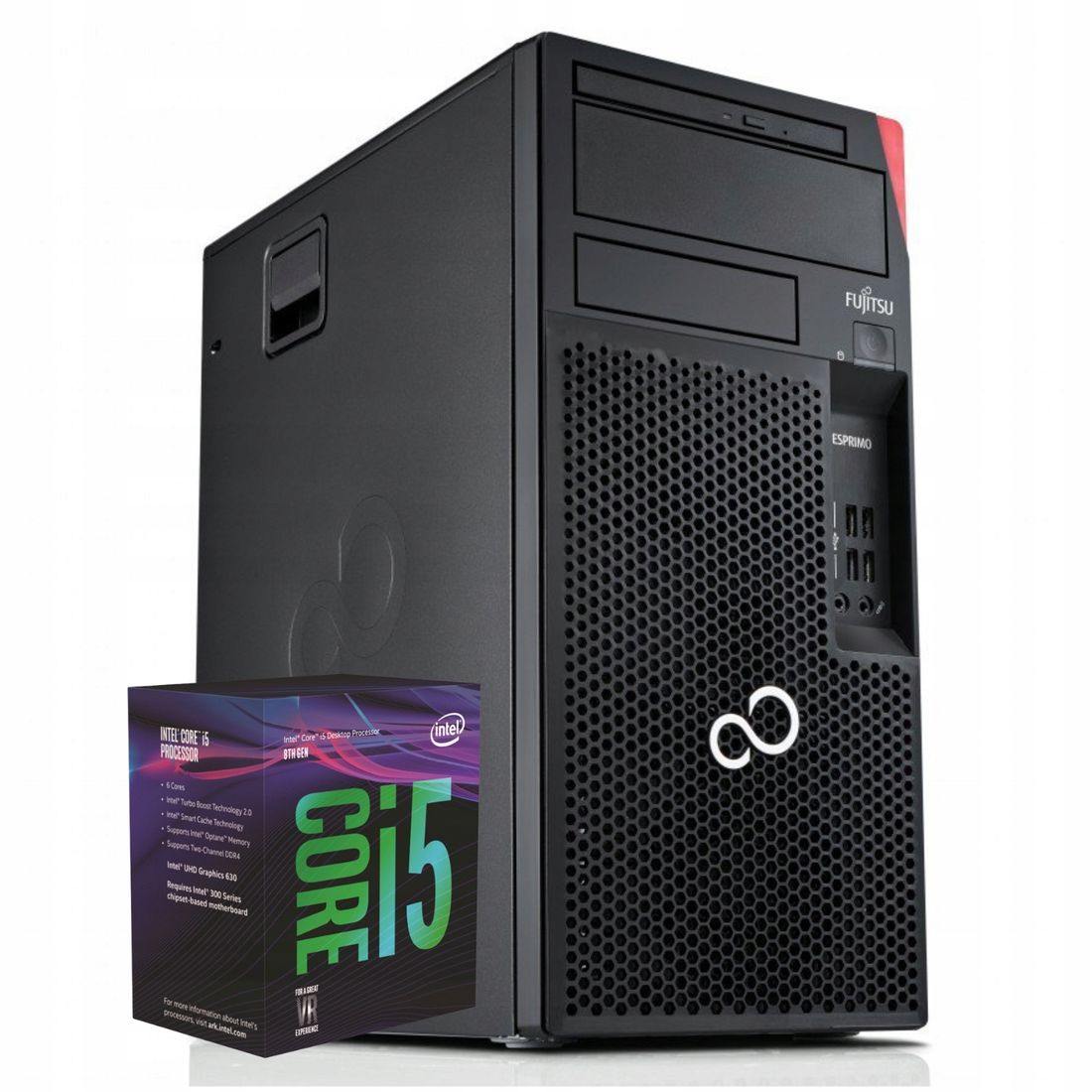 Komputer Fujitsu P558 Tower I5 8GEN 256GB SSD/8GB Windows 11 wydajny ...