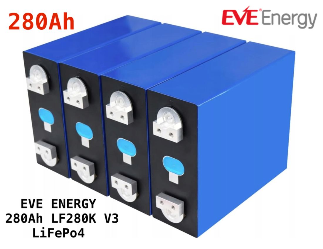 4 szt. ogniwo bateria 280Ah EVE Energy m. LF280K V3 LiFePO4 8000 cykli - ERLI.pl