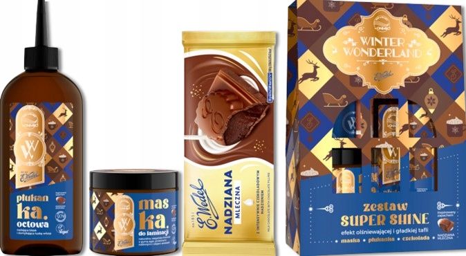 ZESTAW ONLYBIO x WEDEL MASKA DO LAMINACJI płukanka octowa czekolada ...