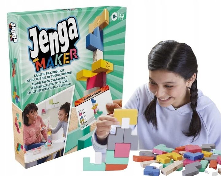 HASBRO GRA ZRĘCZNOŚCIOWA JENGA MAKER oryginalna, gra dla całej rodziny ...