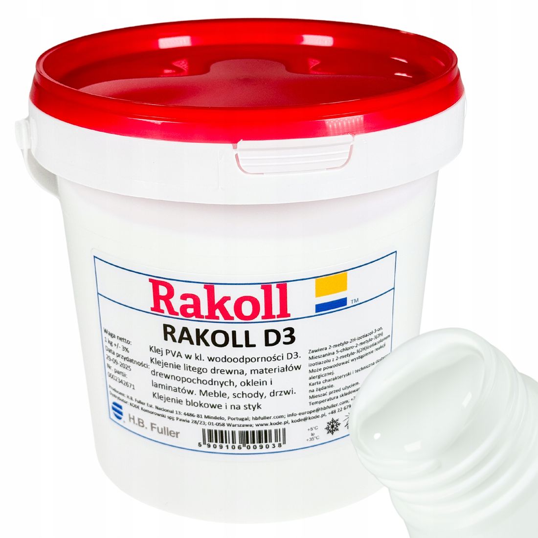 Klej do drewna i płyty RAKOLL D3 1kg biały szybki mocny MDF OSB płyta ...