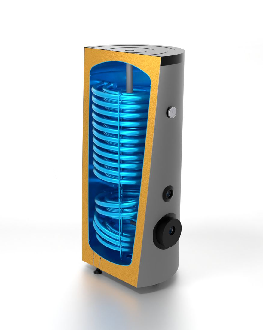 Zasobnik emaliowany do pomp ciepła z 2 wężownicami, 400 l. WEBER W 16 ...