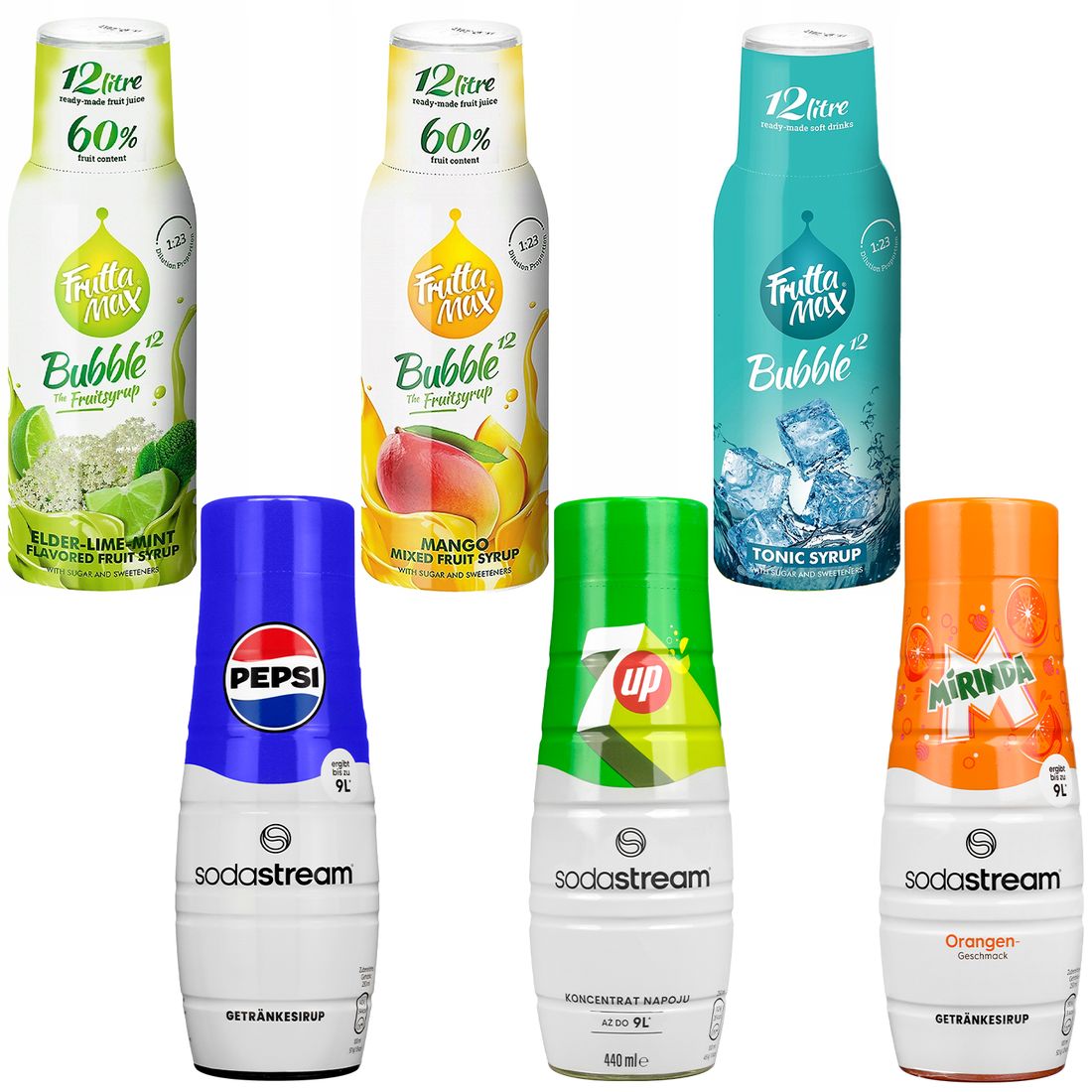 SYROPY DO SATURATORA SODASTREAM FRUTTAMAX ZESTAW – 170280065 - ERLI.pl