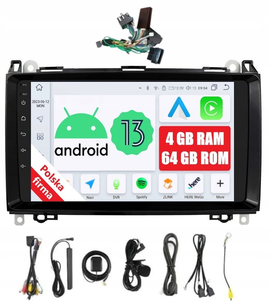 RADIO NAWIGACJA ANDROID MERCEDES BENZ W906 SPRINTER 4/64 GB DSP CARPLAY ...