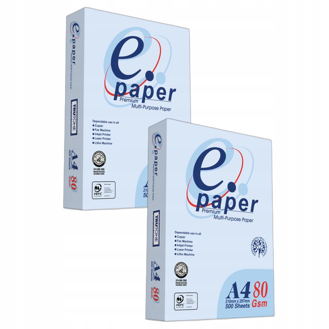 Papier ksero biurowy E-PAPER A4 80g 500 kartek x2 – 219996986 - ERLI.pl