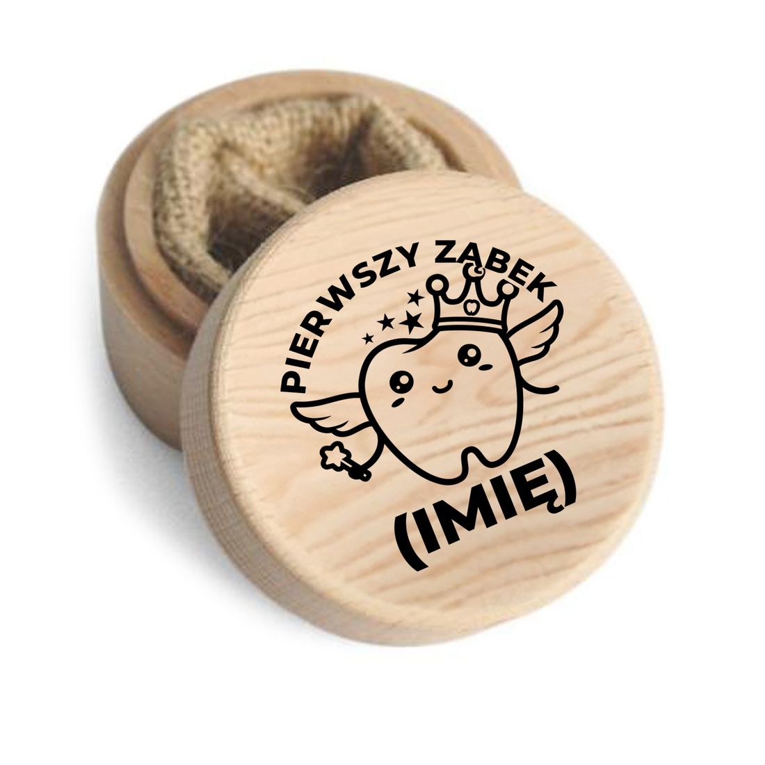 DREWNIANY POJEMNIK Na Zęby Mleczne PIERWSZY ZĄBEK IMIĘ Różne Ciekawe ...