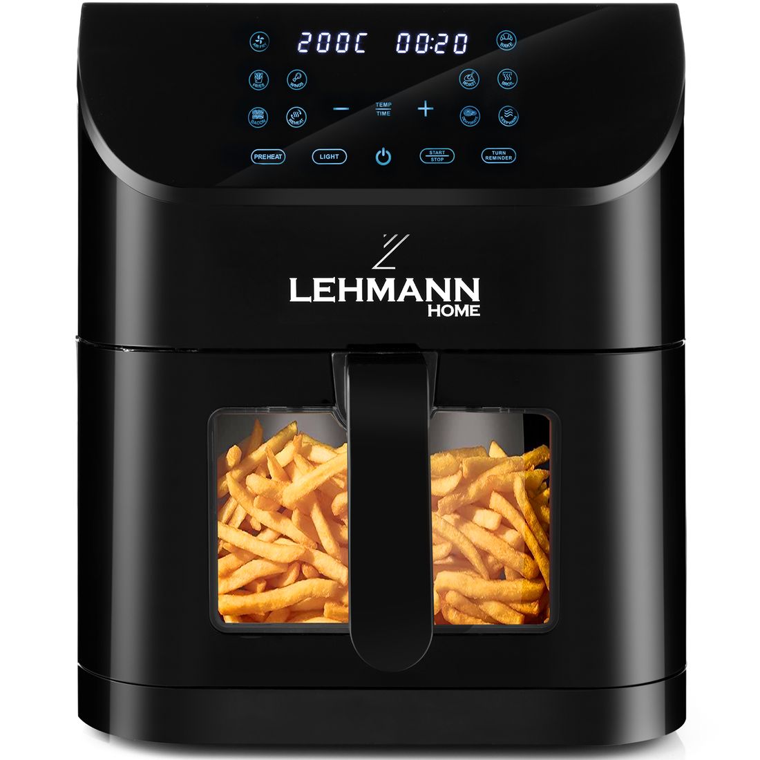 FRYTKOWNICA BEZTŁUSZCZOWA LEHMANN GUSTO AIR FRYER 8L 1800W Z OKIENKIEM – 215605829 - ERLI.pl