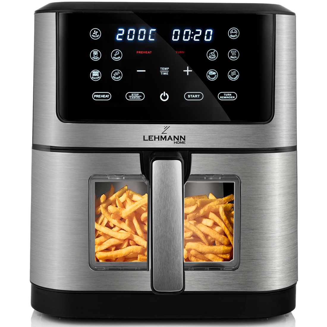FRYTKOWNICA BEZTŁUSZCZOWA LEHMANN BAKADO AIR FRYER 8L 1800W Z OKIENKIEM ...