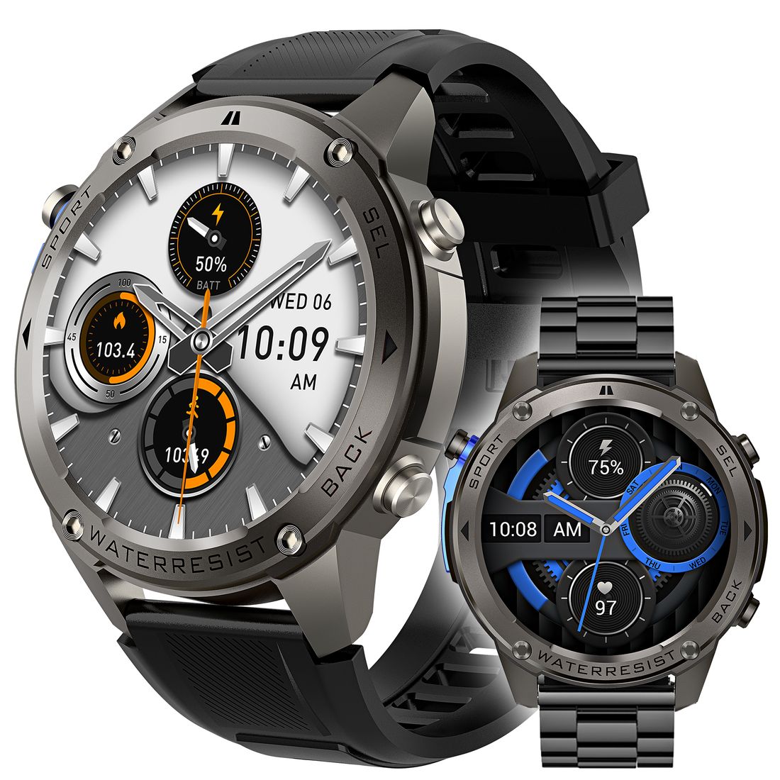 SMARTWATCH MĘSKI GPS ZEGAREK WODOODPORNY IP69K MENU PL ROZMOWY AMOLED SPORT – 220261933 - ERLI.pl