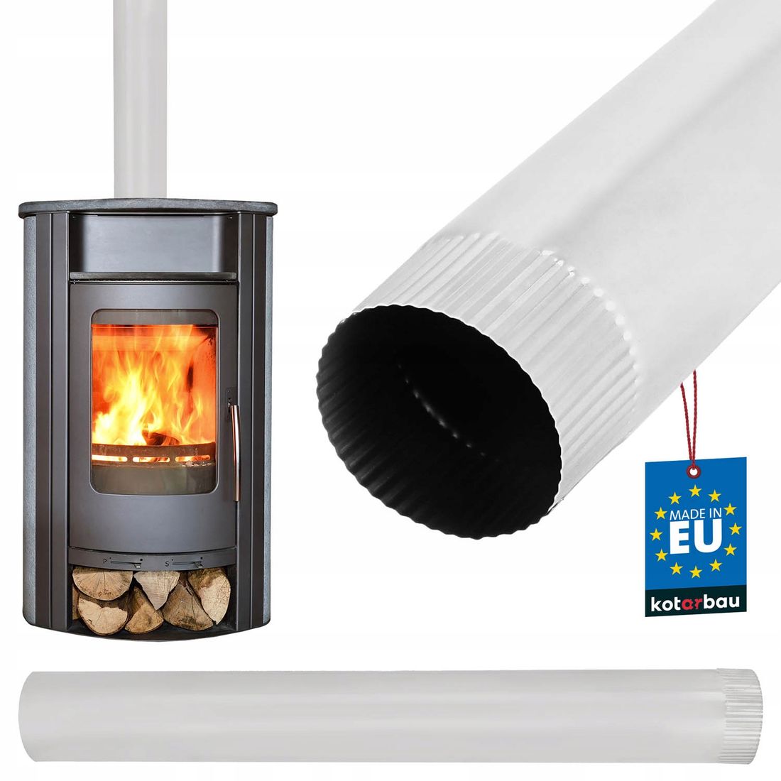 RURA DYMNA Ø110 MM PIECOWA KOMINOWA KOZA PIECA PIECYKA KOMINKA ŻAROODPORNA – 164863348 - ERLI.pl