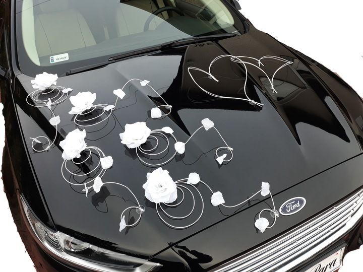 Dekoracja samochodu ozdoby na auto do ślubu płatki – 222138549 - ERLI.pl