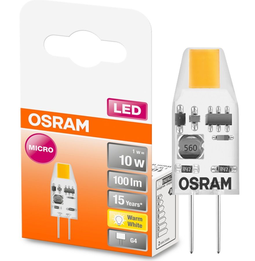 OSRAM kapsułka MICRO LED Pin 1W = 10W 2700K 12V G4 – 222299162 - ERLI.pl