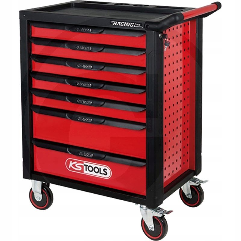 Wózek warsztatowy KS Tools RACINGline CZARNO/CZER z zamkiem i ...