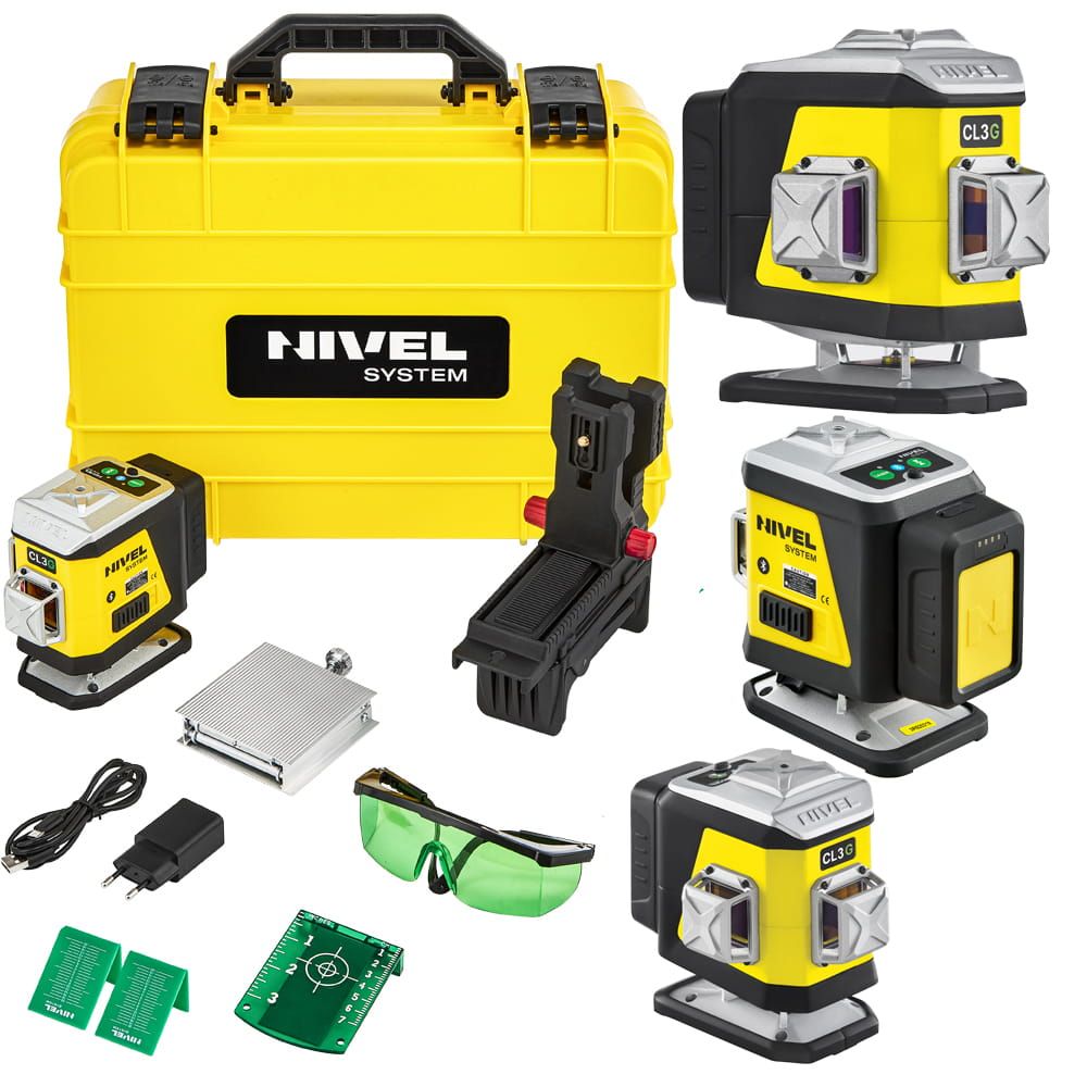 Laser krzyżowy NIVEL SYSTEM CL3B ze statywem SJJM1EX i czujnikiem ...