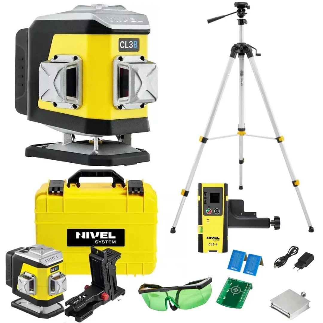 Laser krzyżowy NIVEL SYSTEM CL3B ze statywem SJJM1EX i czujnikiem ...
