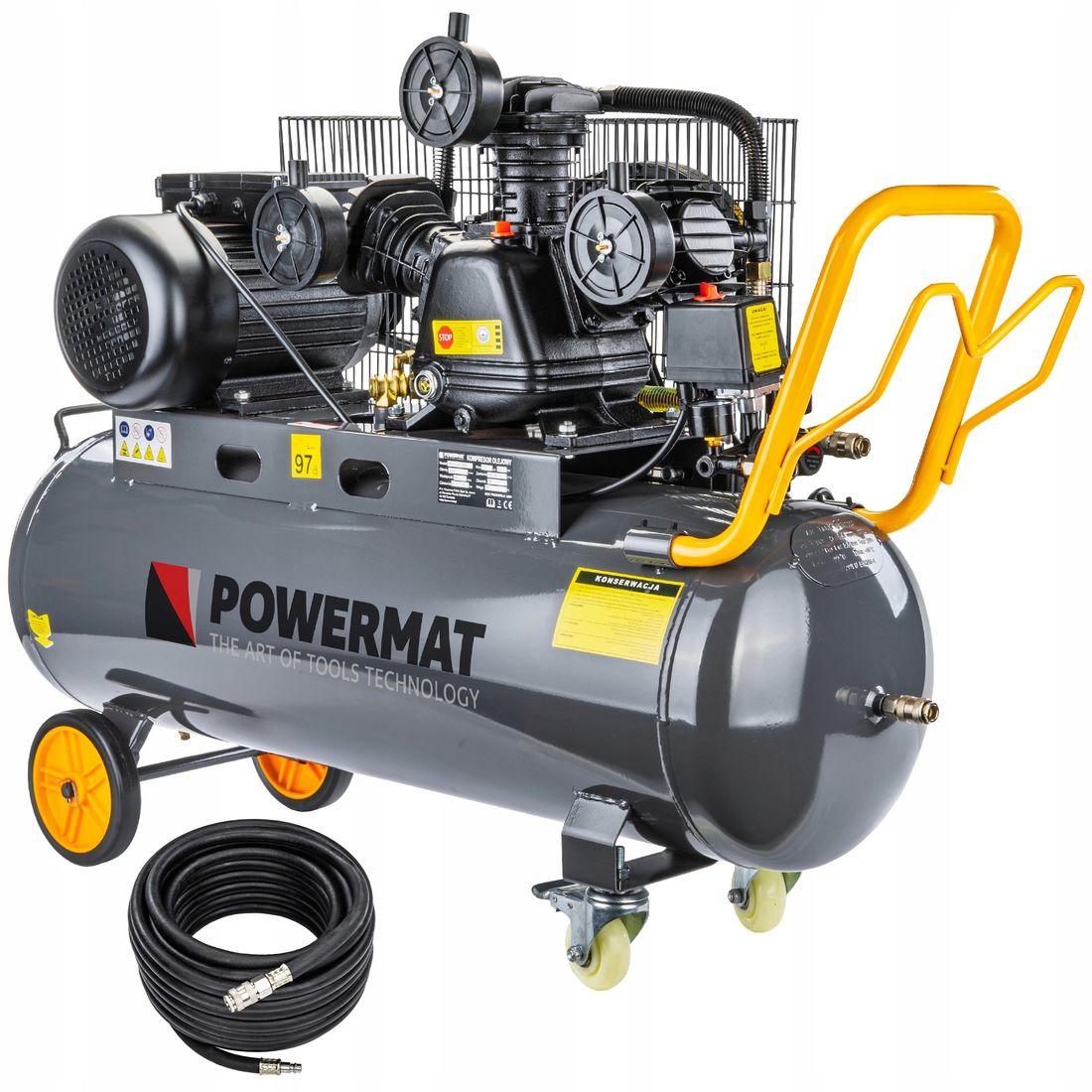 KOMPRESOR OLEJOWY 100L 8 BAR SPRĘŻARKA 230V 650l/min + WĄŻ – 222956235 ...