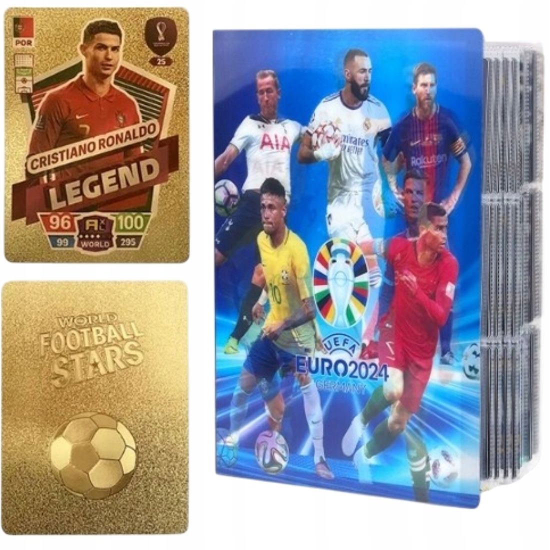 ALBUM NA KARTY PIŁKARSKIE NA 240 KART WZORY + ZŁOTE KARTY 55 SZTUK ...