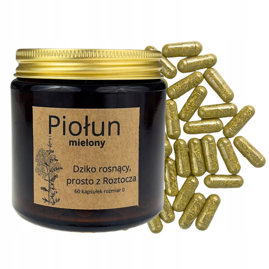 PIOŁUN SUSZONY 60 KAPSUŁEK PIOŁUN W KAPSUŁKACH NA PASOŻYTY TRAWIENIE ...