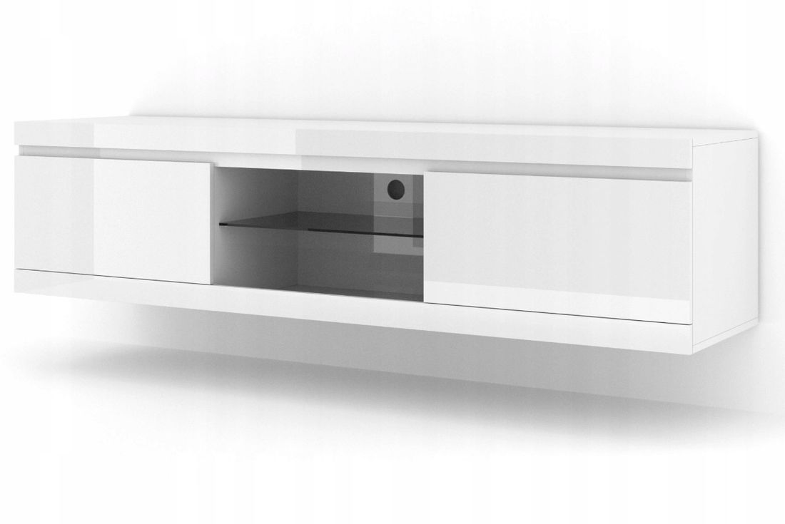 Szafka RTV NET 180 wisząca lub stojąca biały mat / biały połysk fronty ...