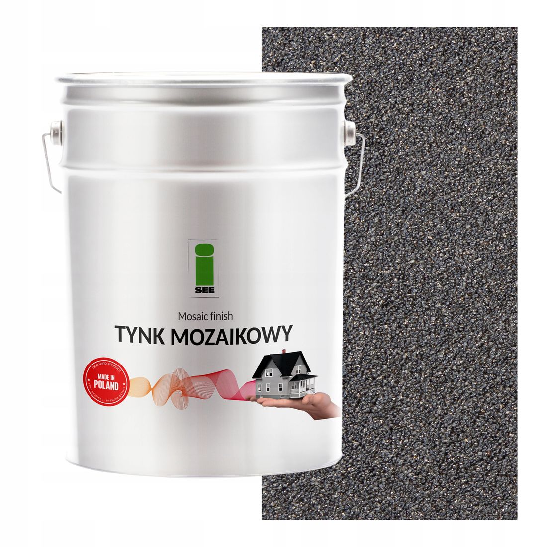 TYNK MOZAIKOWY SZARY CIEMNY WEWNĘTRZNY ZEWNĘTRZNY MOZAIKA 25 Kg ...
