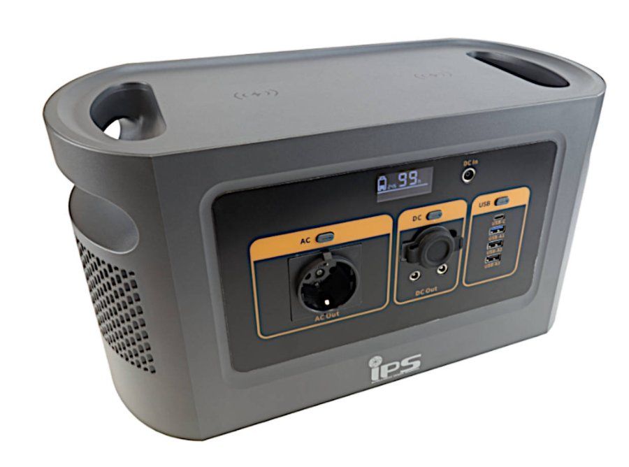 IPS PS-1200: 1200W/230V power station , DC output ASB-A, USB-C, bank ...