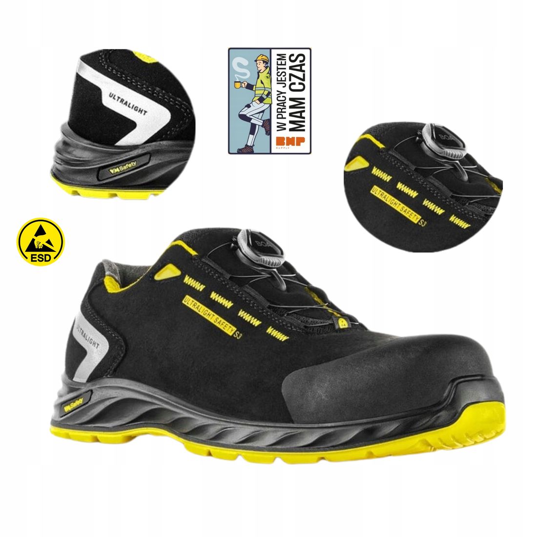 BARDZO WYGODNE LEKKIE BUTY ROBOCZE VM FOOTWEAR CALIFORNIA BOA S3 ...