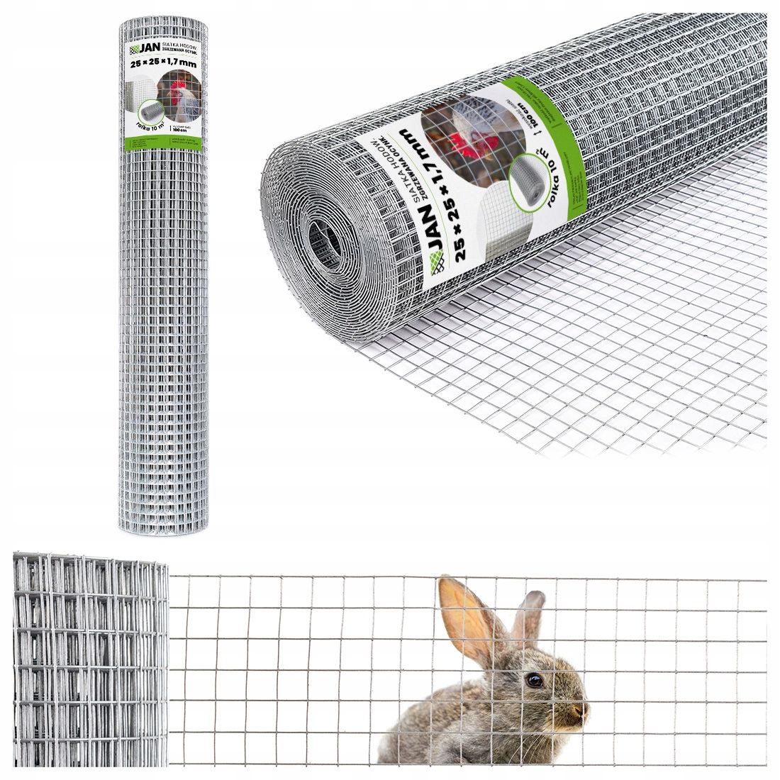 Siatka Na Woliery Zgrzewana 25x25x1,7 10m2 Klatki Hodowla przeciw KUNIE – 212071960 - ERLI.pl