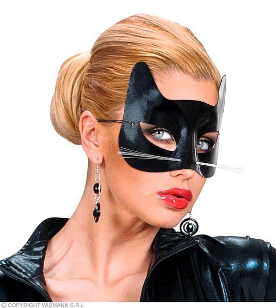 MASKA CZARNY KOT CZARNEGO KOTA Z WĄSAMI KOTEK - ERLI.pl