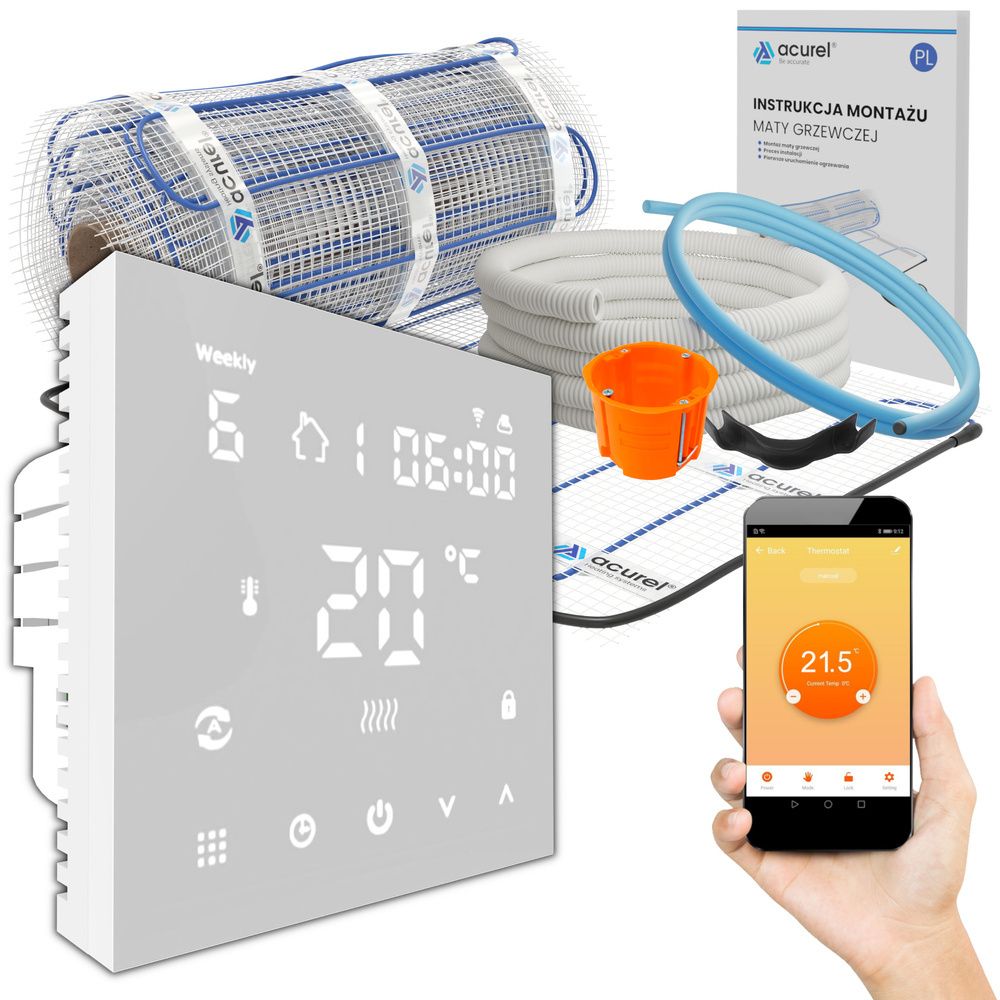 Mata Grzewcza Grzejna pod Płytki 160W/m2 do Łazienki WiFi Zestaw 11m2 – 215399517 - ERLI.pl