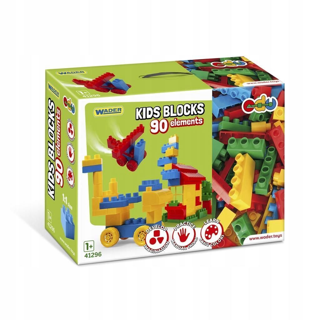 KLOCKI KIDS BLOCKS 90 ELEMENTÓW, WADER – 235732736 - ERLI.pl