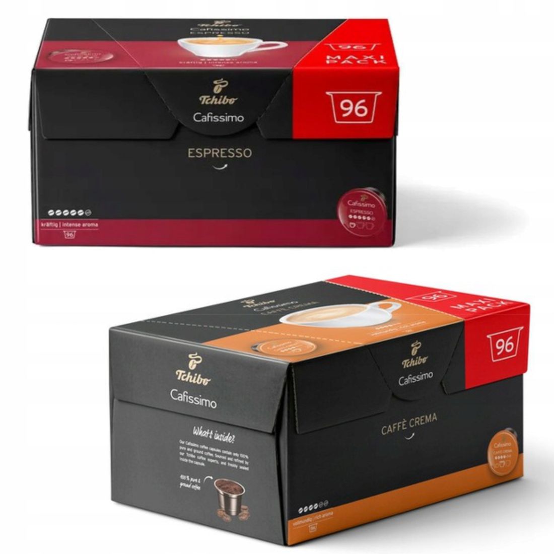 Tchibo Cafissimo Espresso Intense 96 kapsułek/ Crema Rich Aroma 96 kapsułek – 229920144 - ERLI.pl