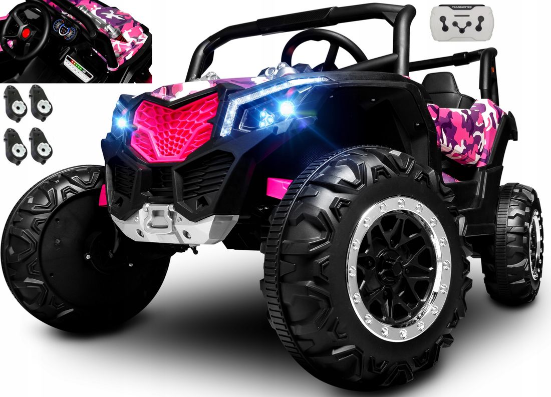 MOCNY UTV QUAD 4X45 WAT na akumulator LED-y Pilot szeroka kanapa skóra ...