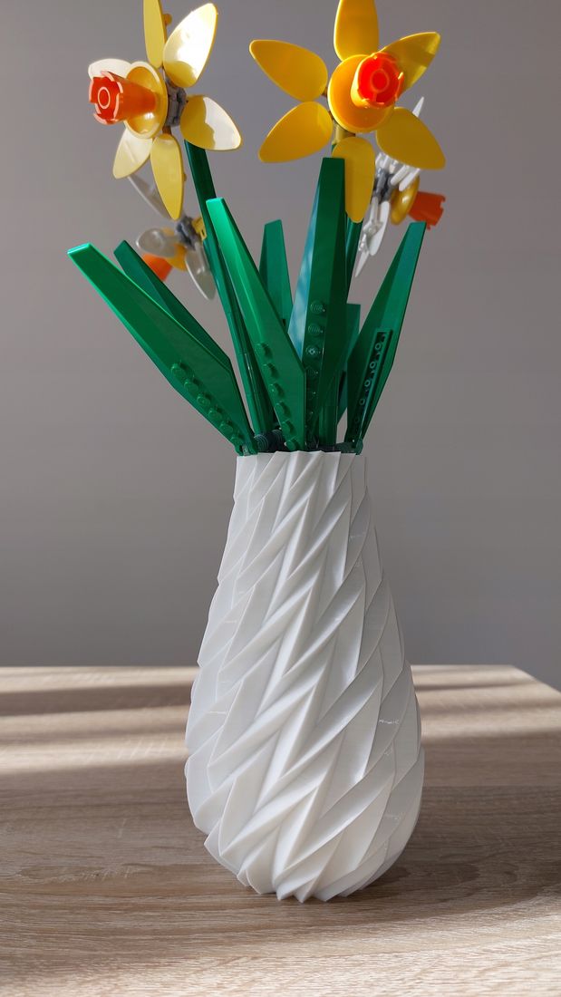 Wazon Na Kwiaty LEGO ICONS Dekoracja Flakon kwiatki suszone 3D 17 cm ...