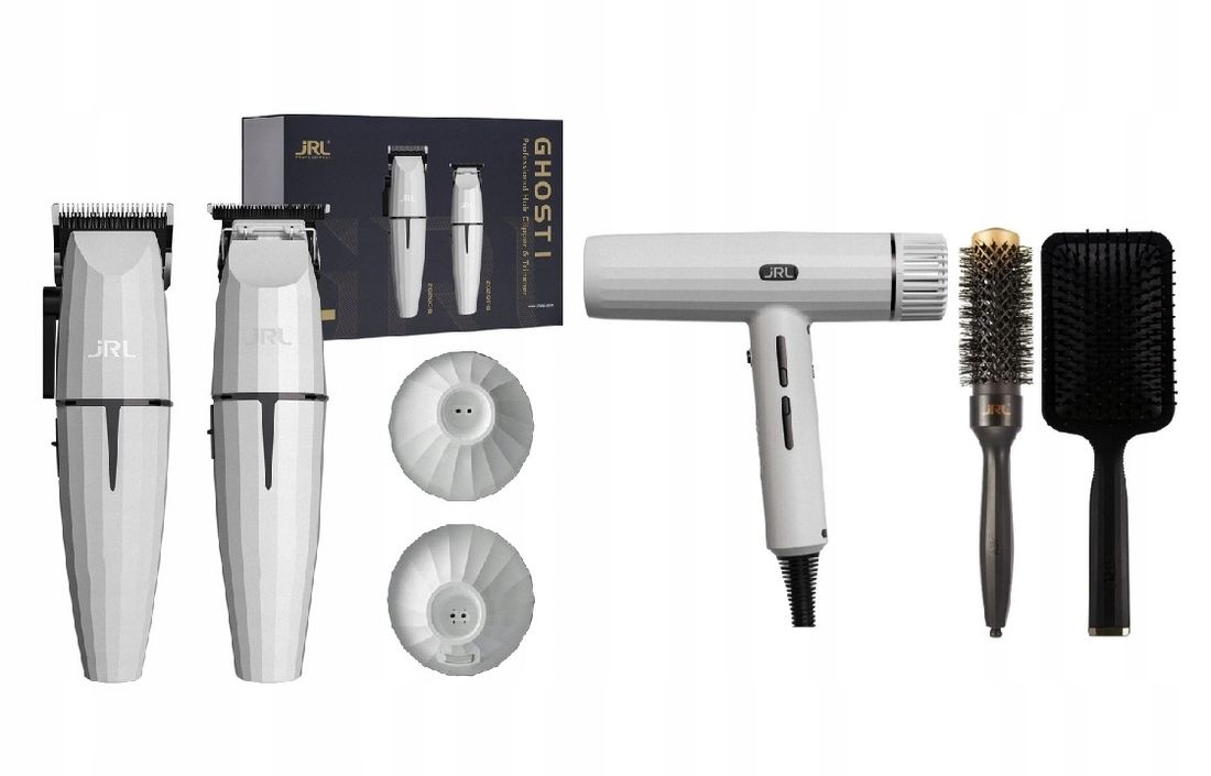 ZESTAW Ghost biały JRL ONYX MASZYNKA + TRYMER 2 x stacja ładująca ...