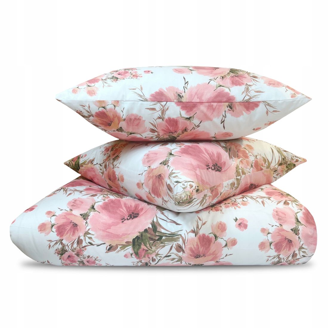 Pościel Bawełniana 160x200 + 2x 70x80 Polska 100% BAWEŁNA Kwiaty T1829 ...