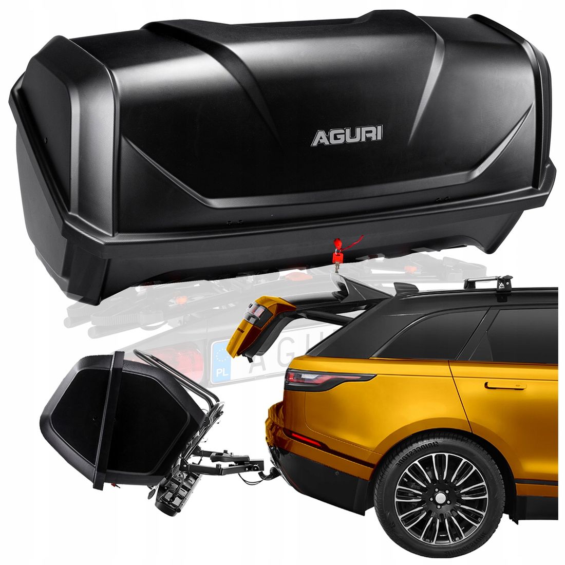 BAGAŻNIK BOX NA HAK KUFER NA PLATFORMĘ ROWEROWĄ AGURI ACTIVE BIKE ...
