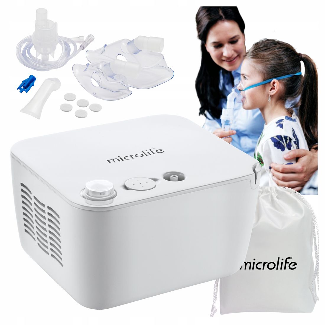 INHALATOR MICROLIFE NEB 200 NEBULIZATOR DLA DZIECI I DOROSŁYCH TŁOKOWY ...