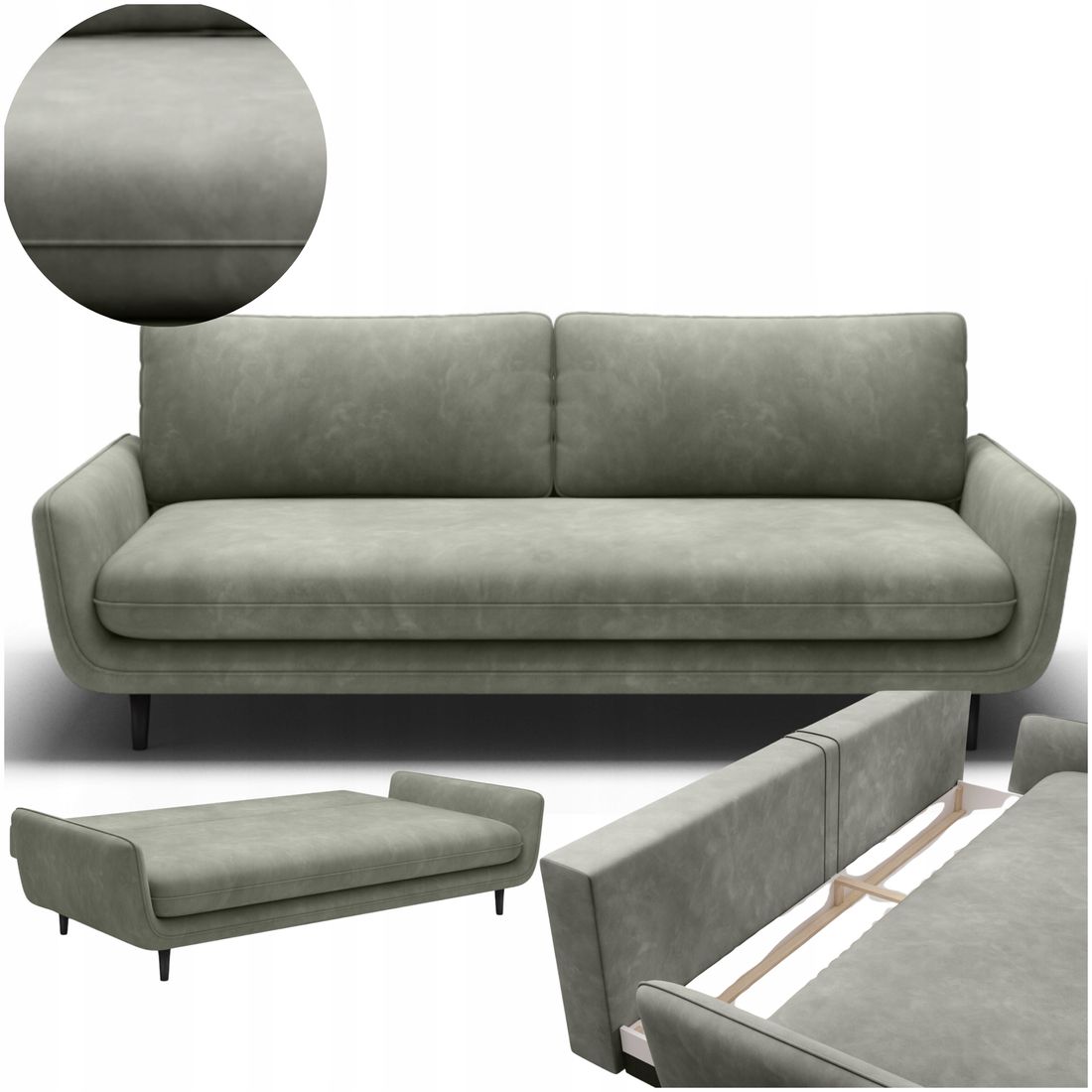 Nowoczesna Sofa Solano Z Funkcją Spania i Pojemnikiem Elegancka Solidna – 228982061 - ERLI.pl