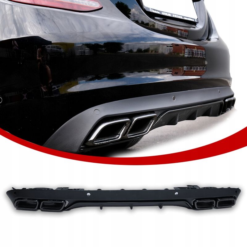 MERCEDES W205 DYFUZOR DOKŁADKA ZDERZAKA SPOILER STANDARD+KOŃCÓWKI ...